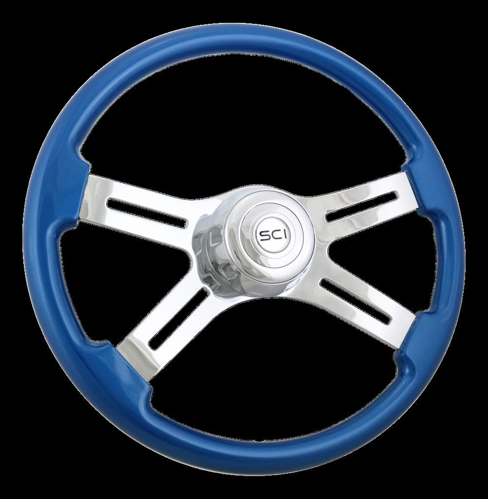 SCI Classic Blue 18" Steering Wheel – Chrome Shop Canada
